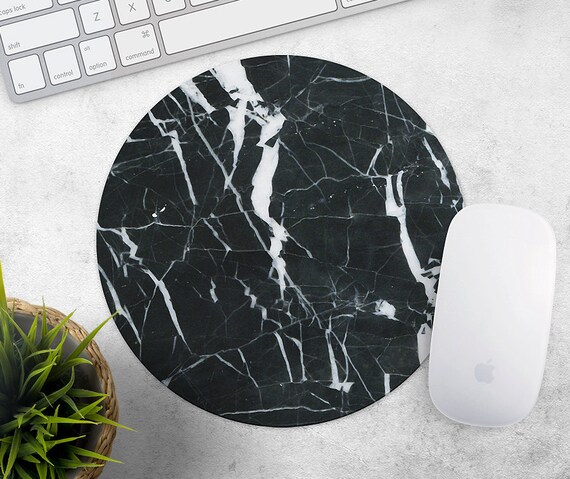 Black Marble MousePad Marble Mouse Pad Stone Mouse Mat Rubber | Etsy