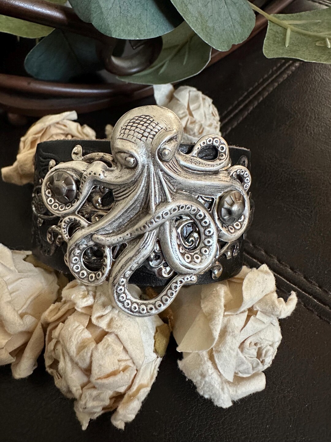 Octopus Leather Cuff Bracelet, Renaissance Faire, Cosplay, Steampunk ...