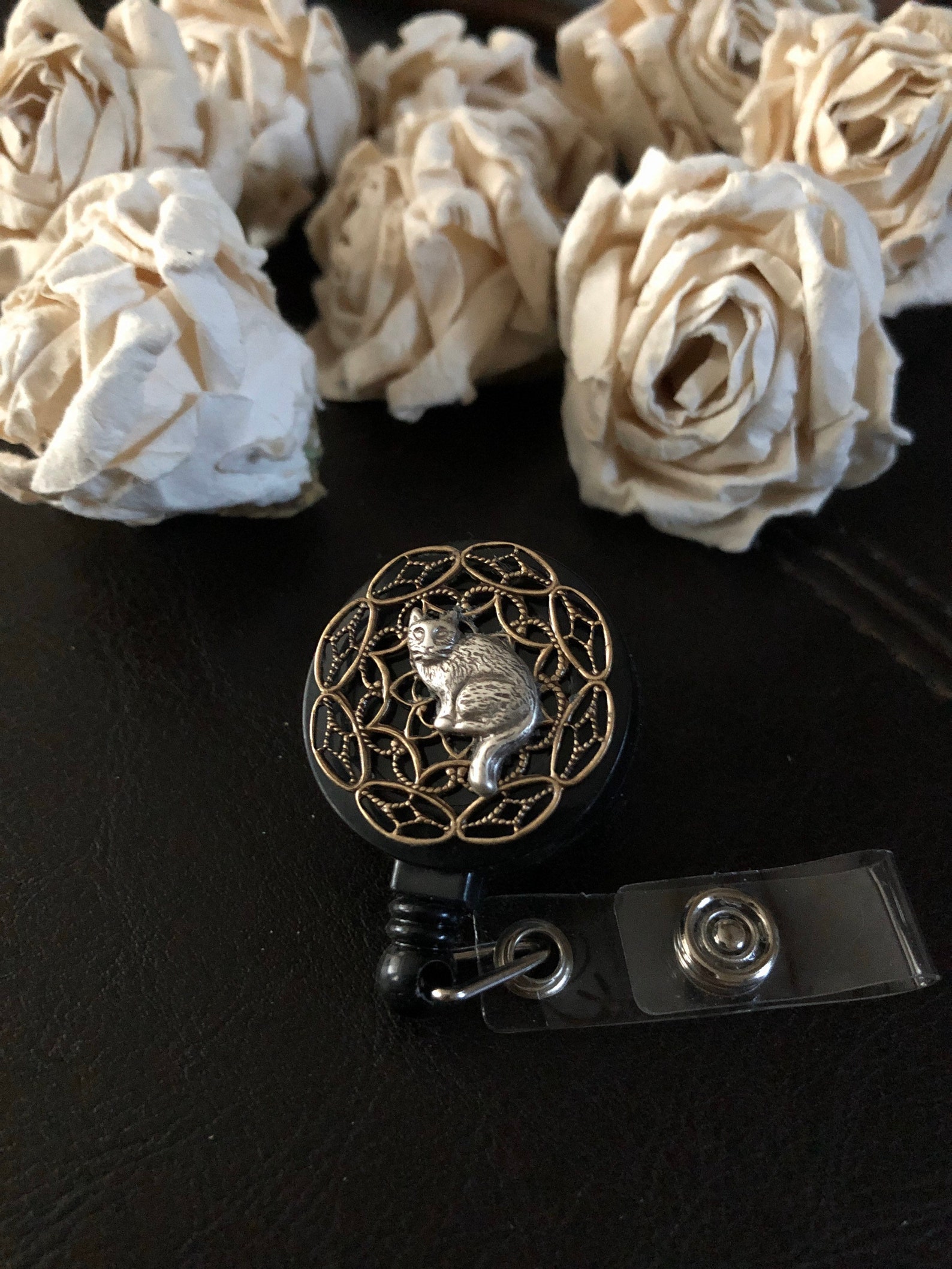 Cat Badge Reel, Cat Lover, Cat Gifts, Badge Holder, Badge Clip, Id ...