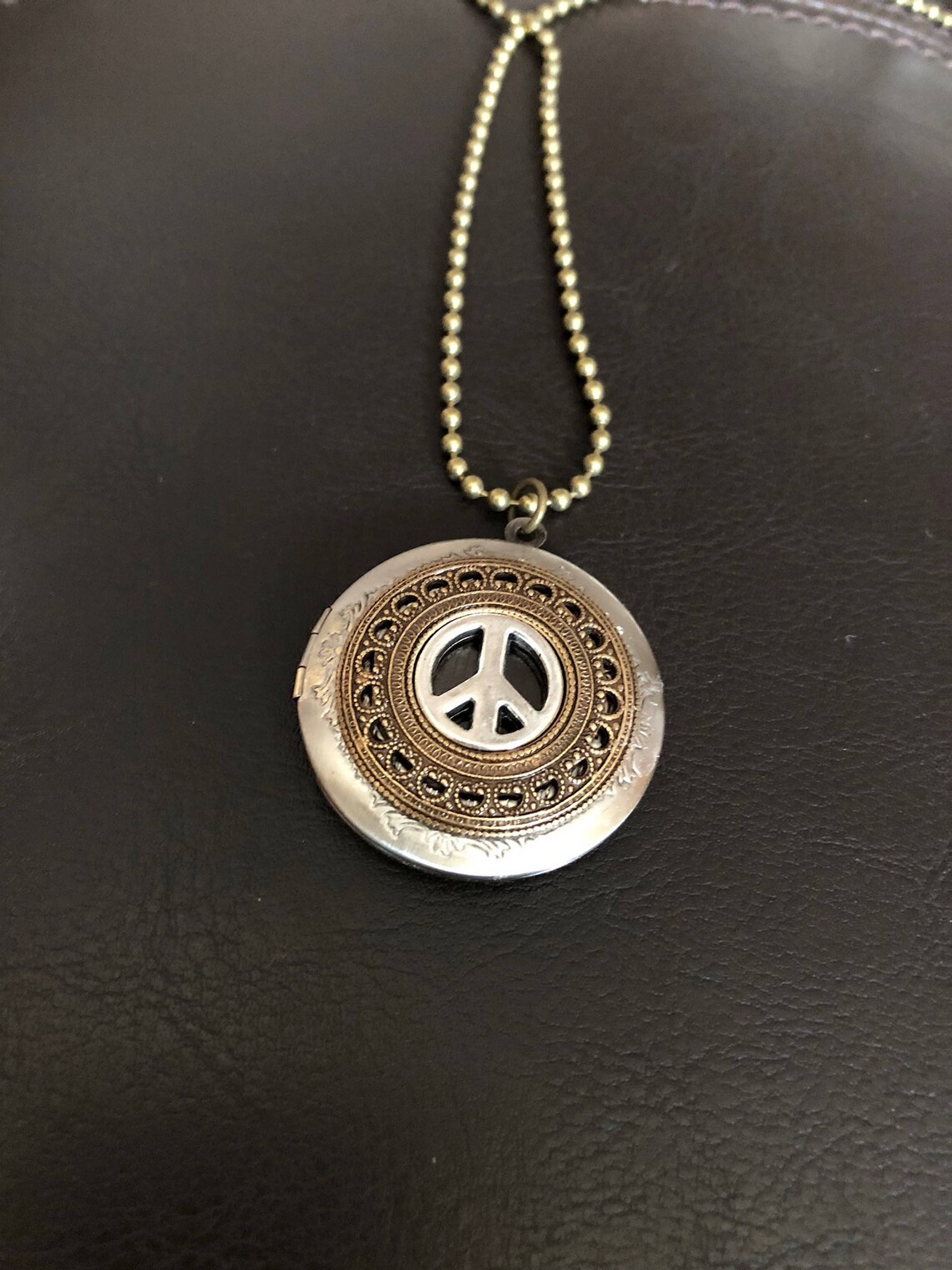 Peace Sign Locket Peace Sign Necklace Peace Sign Gift Peace | Etsy