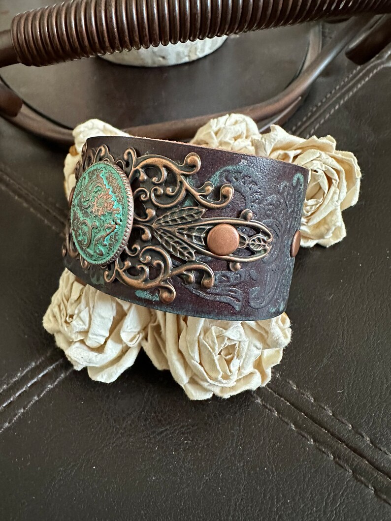 Leather Cuff Western Cuff Western Jewelry Southwestern - Etsy