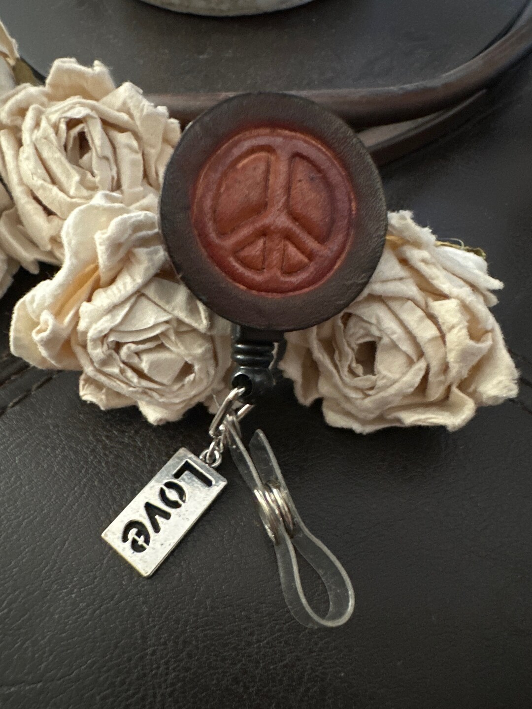 Peace Sign Badge Clip,peace Sign Gift, Badge Reel,badge Clip, Name ...