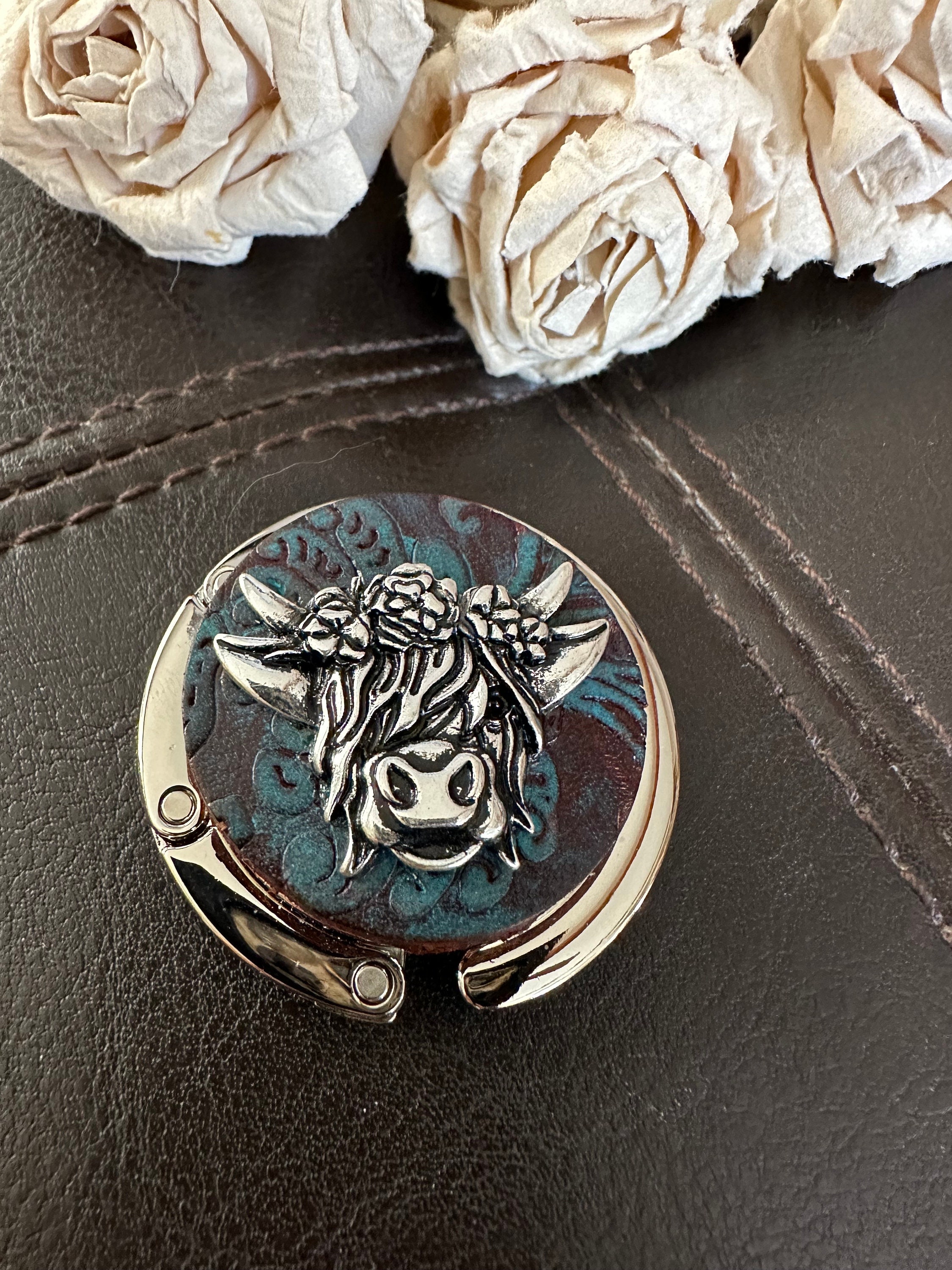 Highland Cow Purse Hook, Cow Head Purse Hook, Table Hook for Purse ...