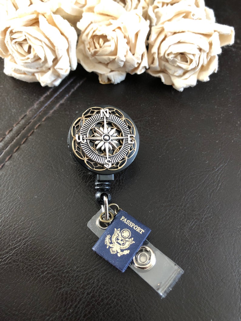 Compass Badge Reel Flight Attendant Gift Pilot Gift - Etsy