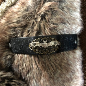 Bat bracelet leather cuff bat gift bat jewelry gothic gift | Etsy