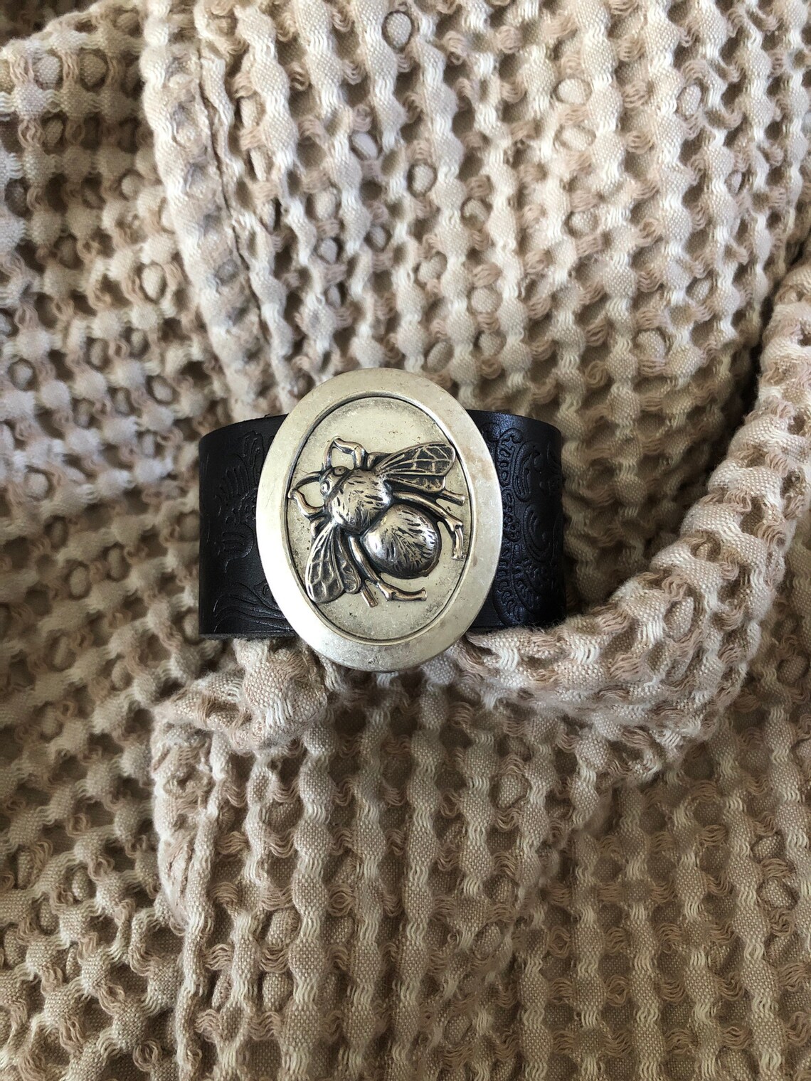 Bumble Bee Leather Cuff Bracelet Bee Bracelet Bee Gift Bee - Etsy