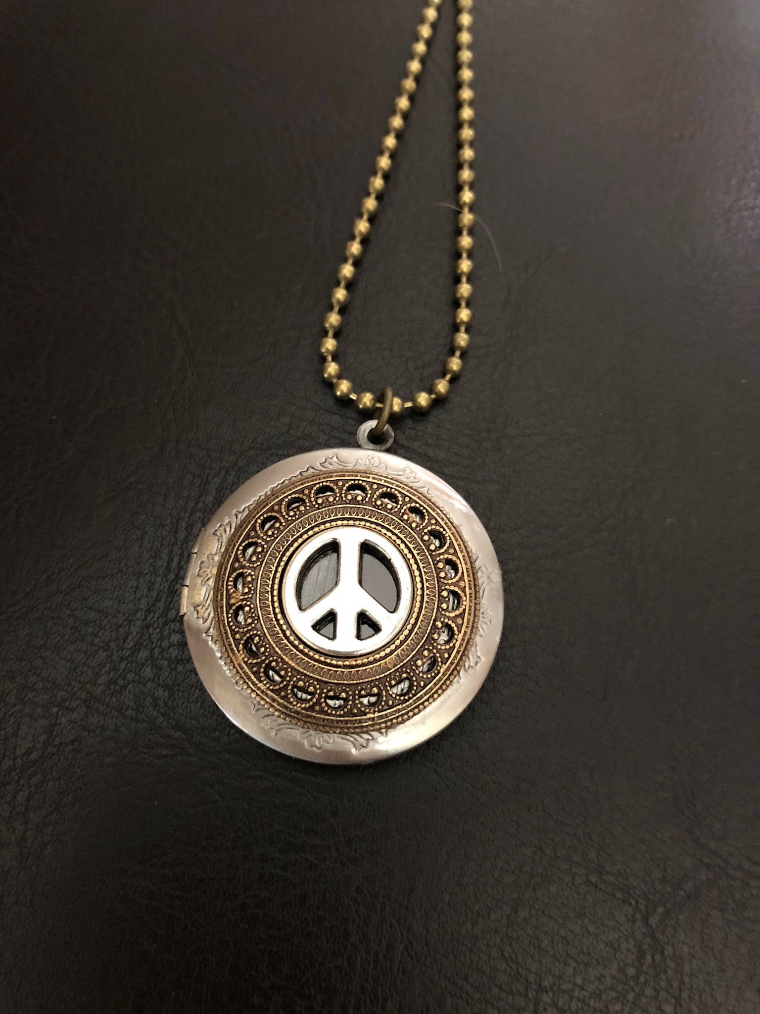 Peace Sign Locket Peace Sign Necklace Peace Sign Gift Peace | Etsy