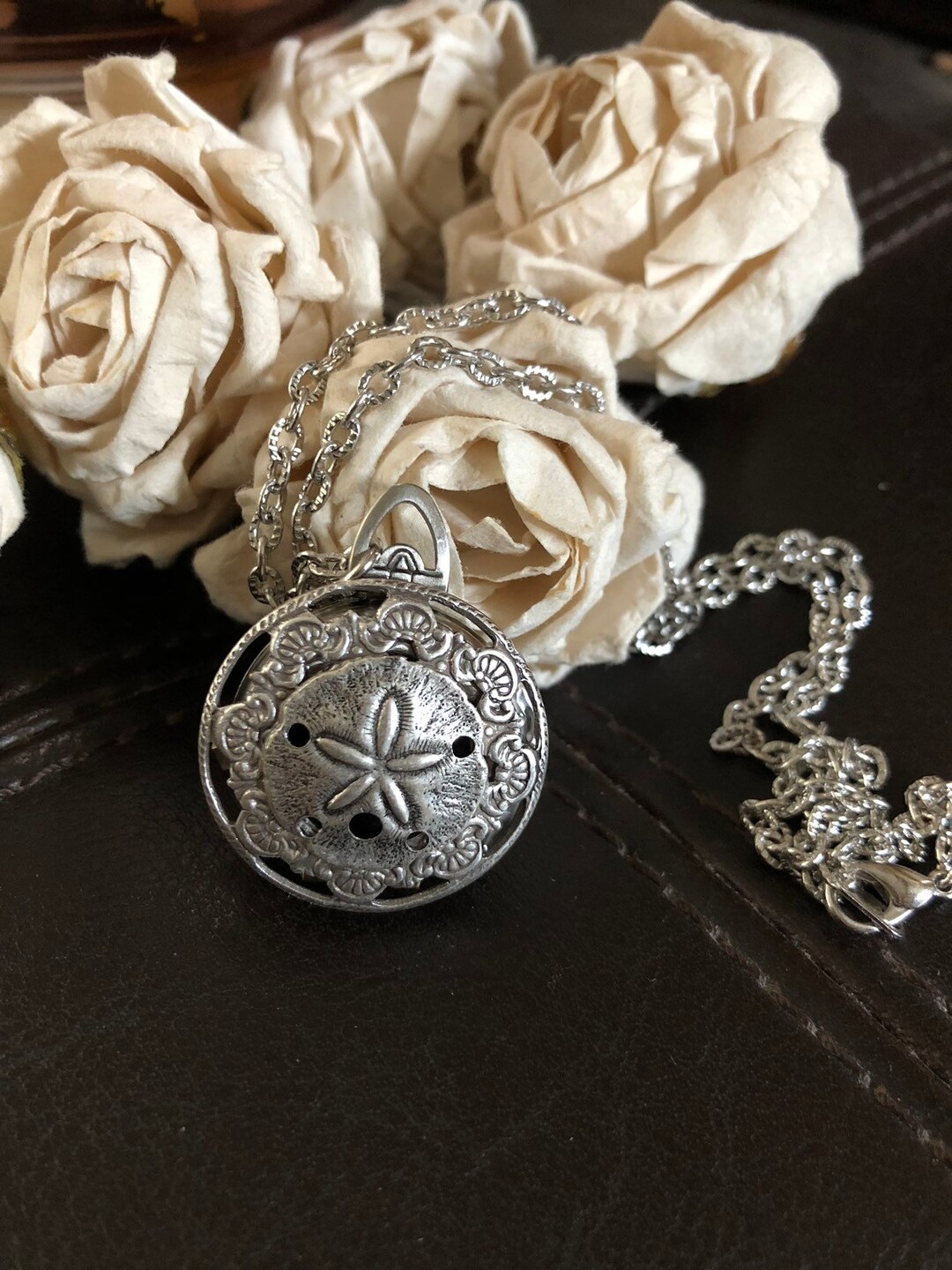 Sand Dollar Locket, Sand Dollar Gift, Four Photo Locket, Sand Dollar ...