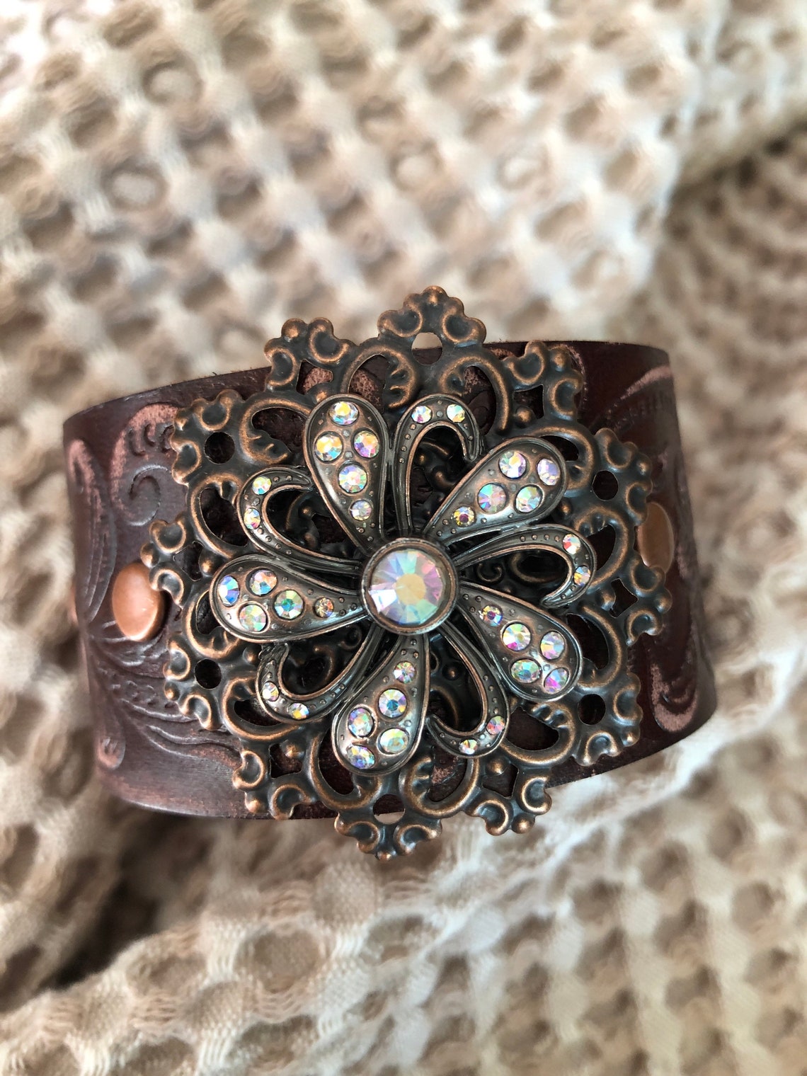 Leather Cuff Western Cuff Western Jewelry Leather Bracelet - Etsy