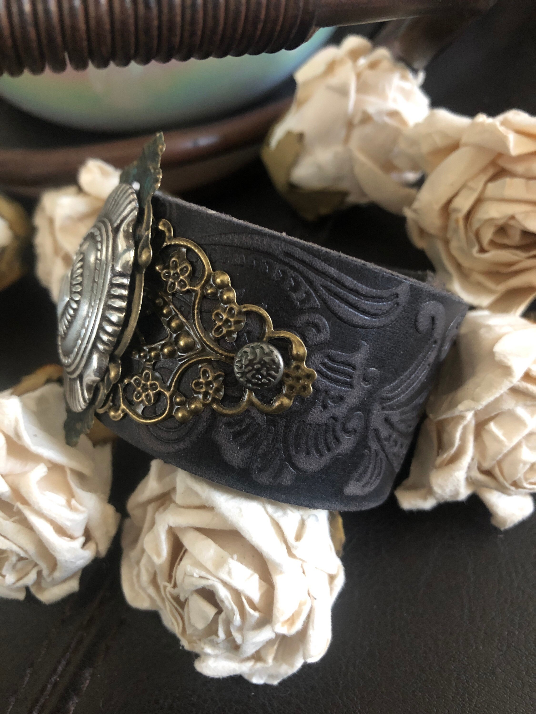 Western leather bracelet cuff cowgirl gift cowgirl bracelet | Etsy