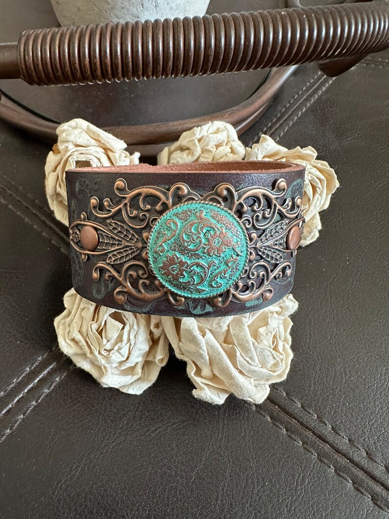 Leather Cuff Western Cuff Western Jewelry Southwestern - Etsy