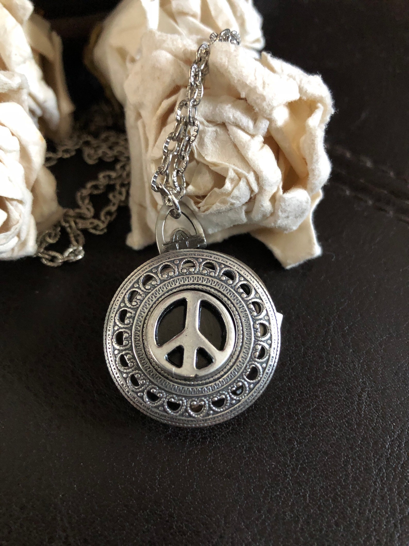 Peace Sign Locket, Wild Child Locket Necklace, Peace Sign Gift, Peace ...