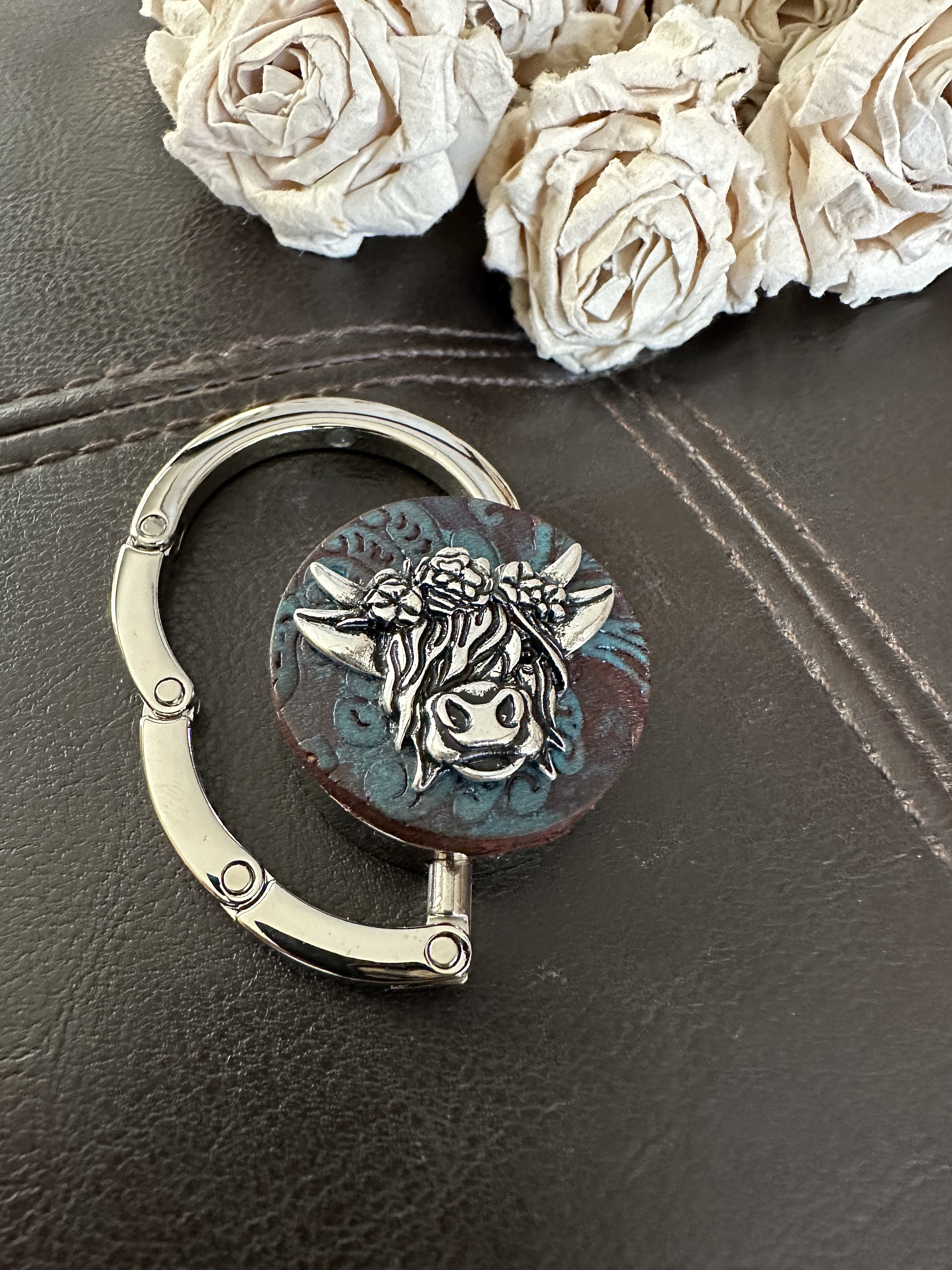 Highland Cow Purse Hook, Cow Head Purse Hook, Table Hook for Purse ...
