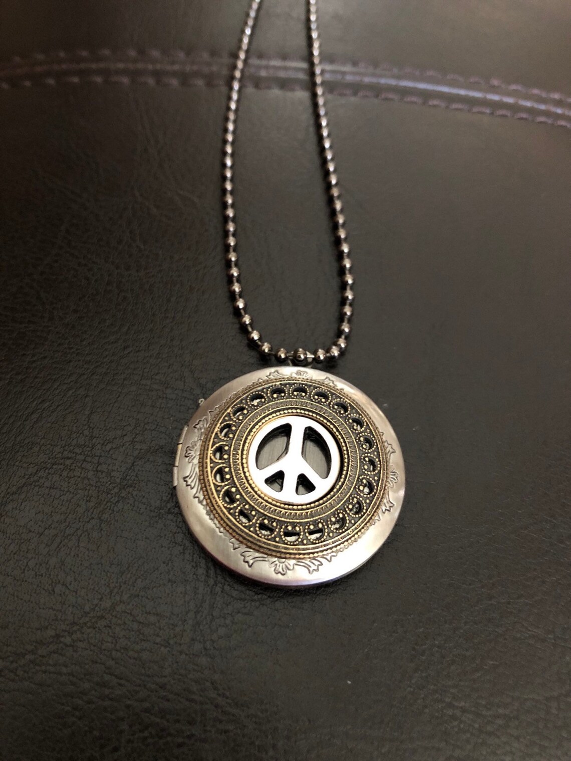 Peace Sign Locket Peace Sign Necklace Peace Sign Gift Peace | Etsy