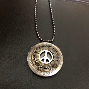 Peace Sign Locket Peace Sign Necklace Peace Sign Gift Peace | Etsy
