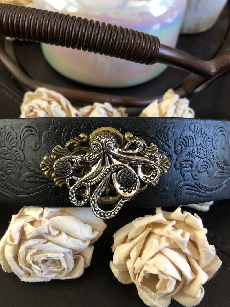 Octopus leather bracelet cuff steampunk the kraken Cthulhu | Etsy