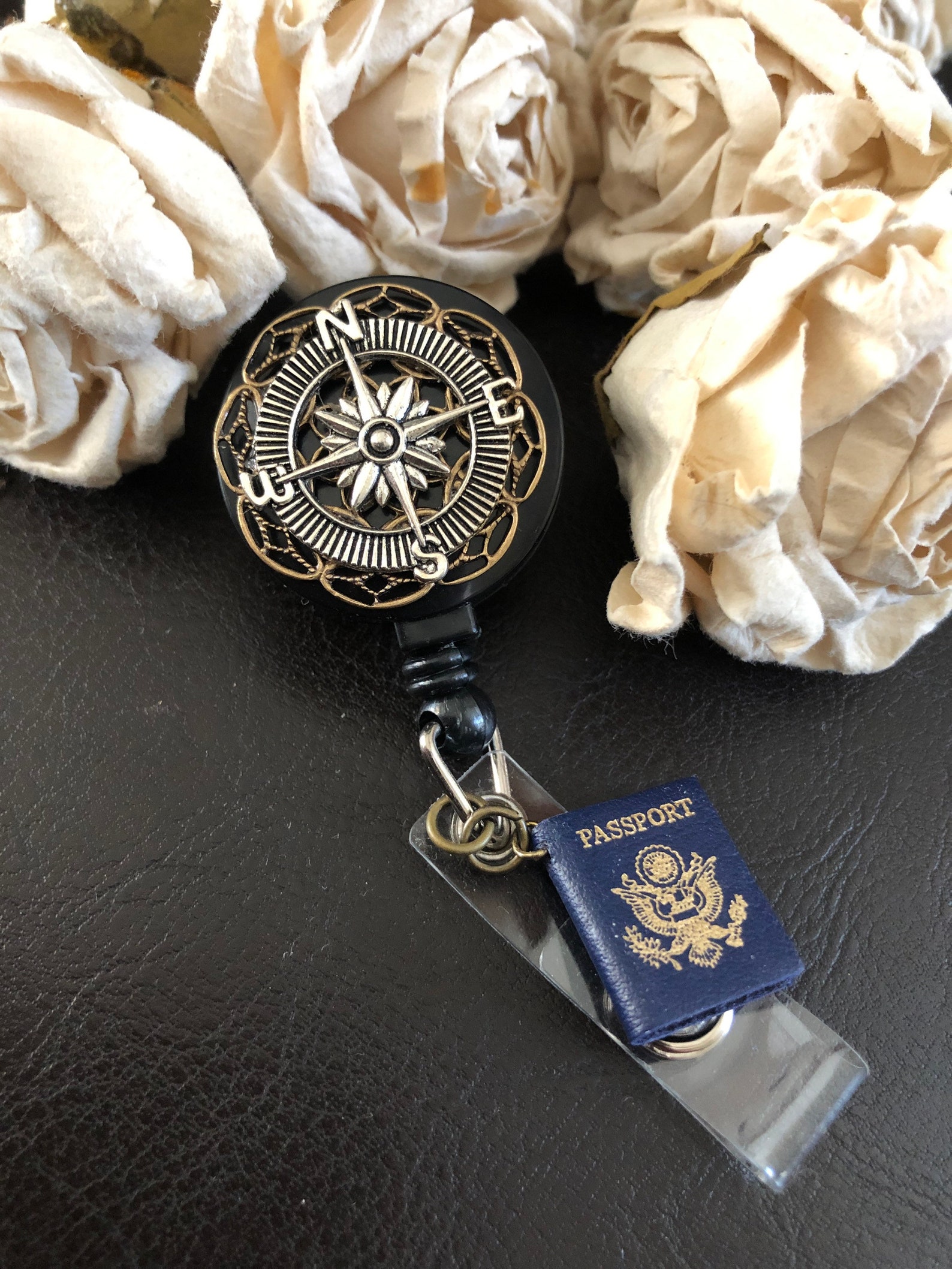 Compass Badge Reel Flight Attendant Gift Pilot Gift - Etsy