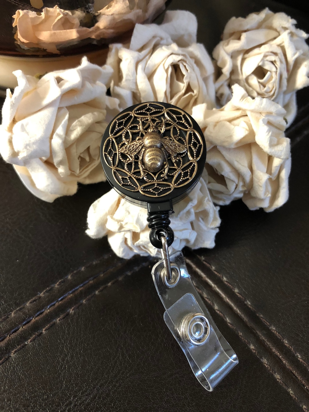 Bumblebee Badge Reel, Bee Gift, Badge Holder, Badge Clip, Id Holder ...