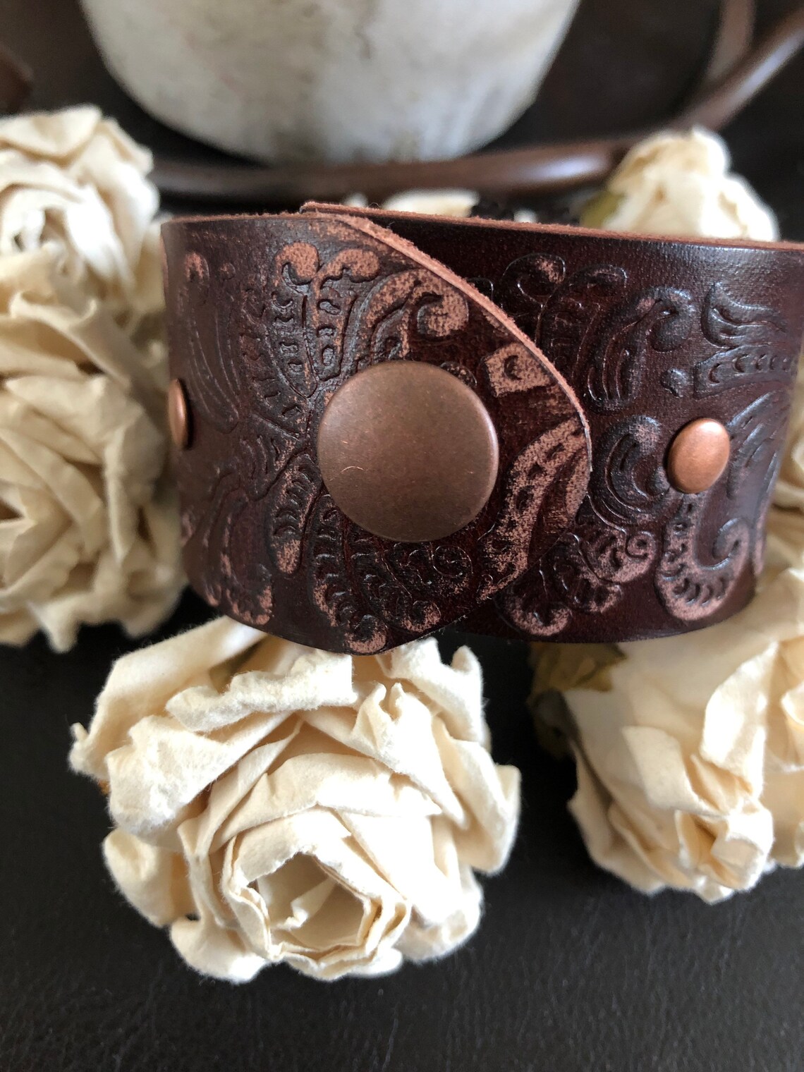 Leather Cuff Western Cuff Western Jewelry Leather Bracelet - Etsy
