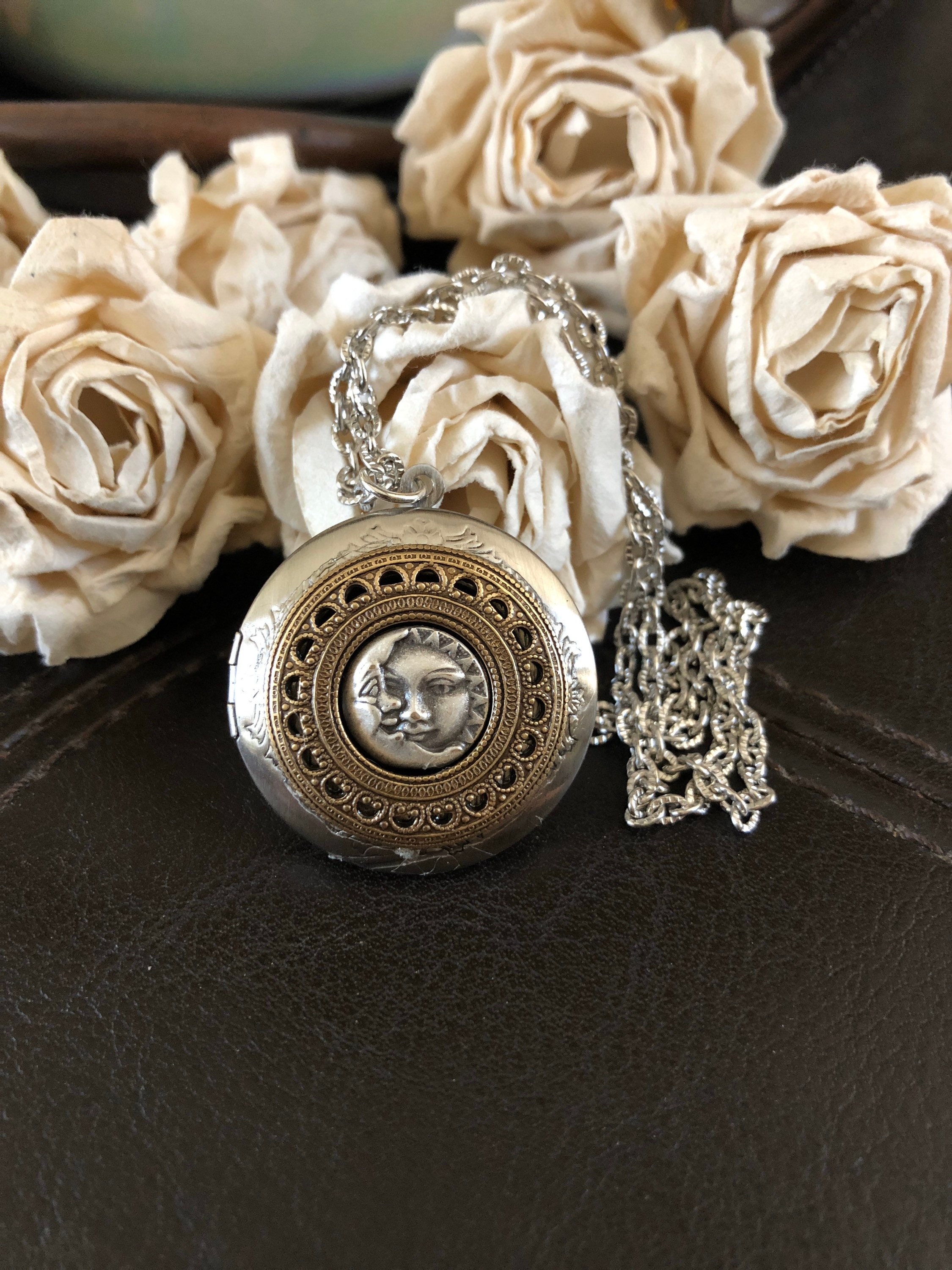 Sun and Moon Locket Sun and Moon Necklace Sun and Moon Gift | Etsy