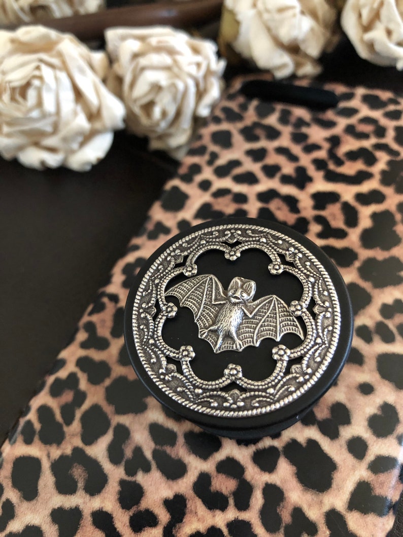 Bat locket gothic gift bat jewelry family photo locket | Etsy