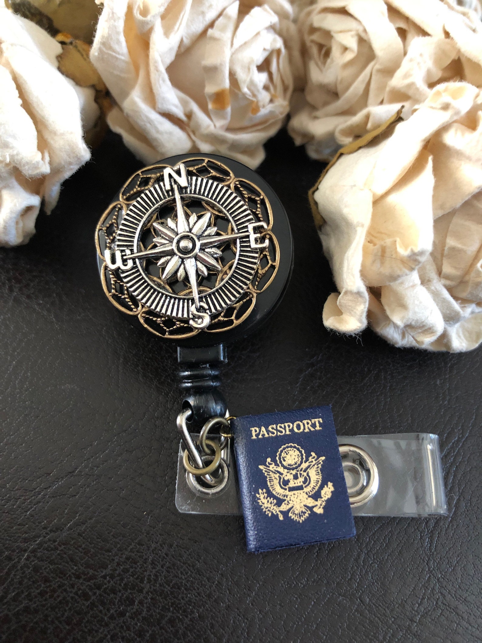 Compass Badge Reel Flight Attendant Gift Pilot Gift - Etsy