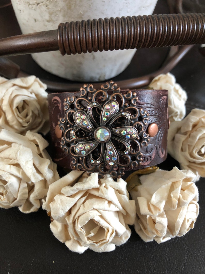 Leather Cuff Western Cuff Western Jewelry Leather Bracelet - Etsy