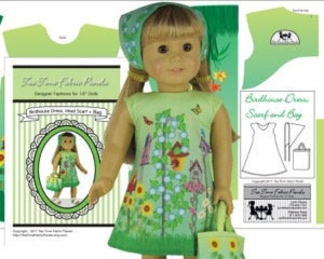 25% OFF! 18 Inch "birdhouse" Doll Clothes Kit to Sew! -easy Dress ...