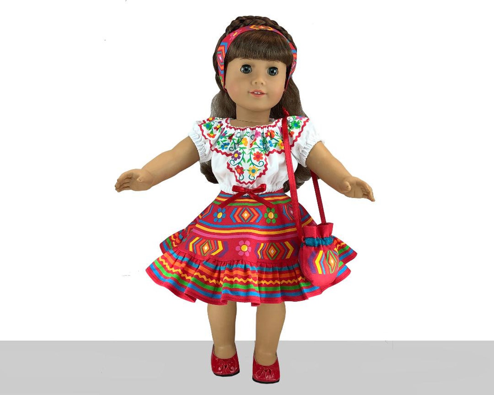 18 Inch "fiesta Fun!" Doll Clothes Kit to Sew! - Skirt+blouse+purse ...