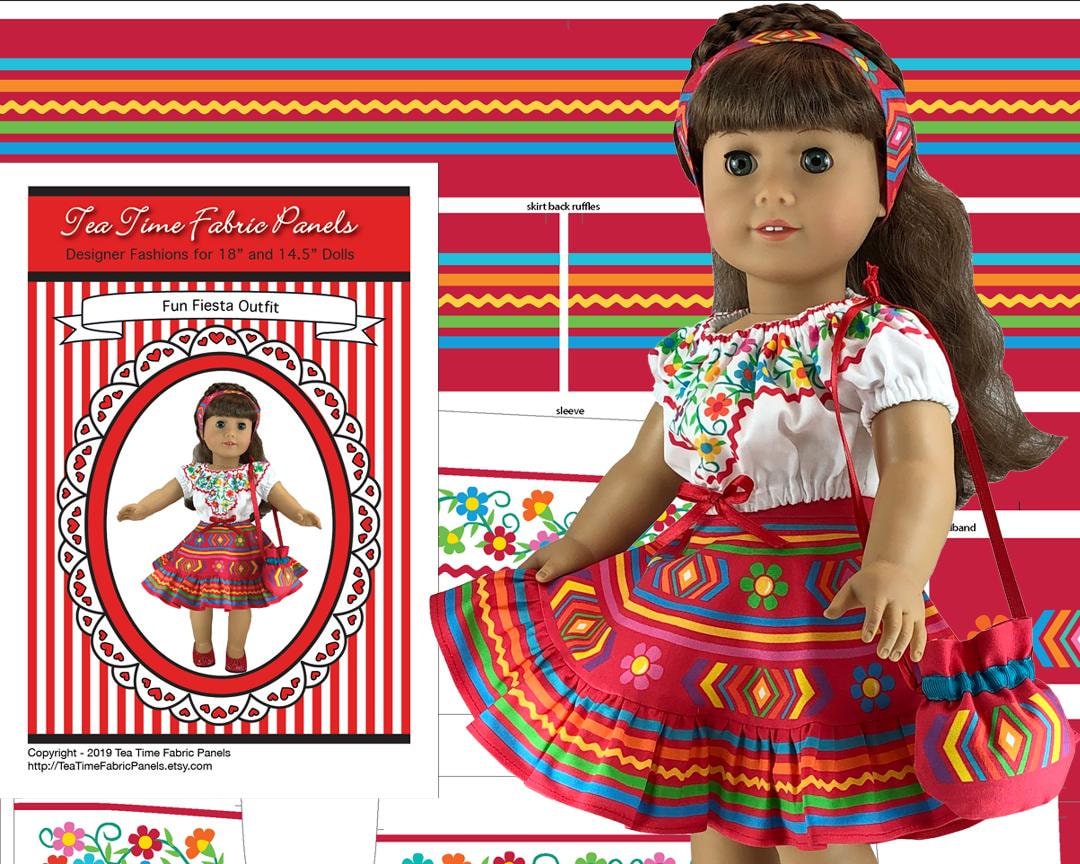 18 Inch "fiesta Fun!" Doll Clothes Kit to Sew! - Skirt+blouse+purse ...