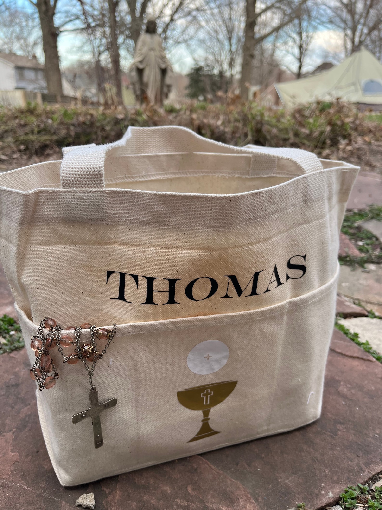 Personalized Standing Mass Tote Bag, Church, Bag, Catholic, Chalice and ...