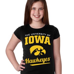 Iowa Hawkeyes Girls T-shirt IOWA Script Hawkeyes Youth Size Iowa Tee ...