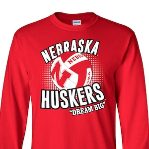 Nebraska Huskers Volleyball Tee Shirt Long Sleeve Nebraska Huskers ...