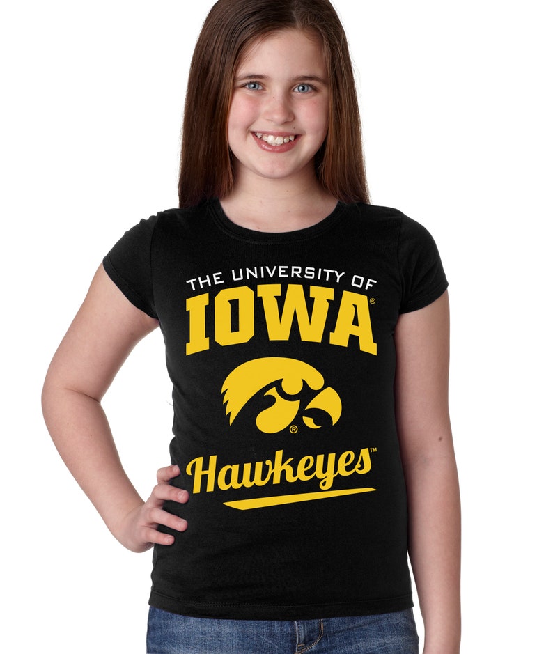 Iowa Hawkeyes Girls T-shirt IOWA Script Hawkeyes Youth Size Iowa Tee ...