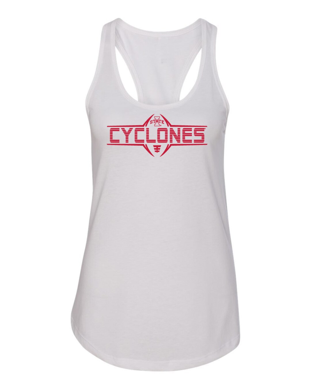 Iowa State Cyclones Tank Top Stripe CYCLONES Football Laces Racerback ...