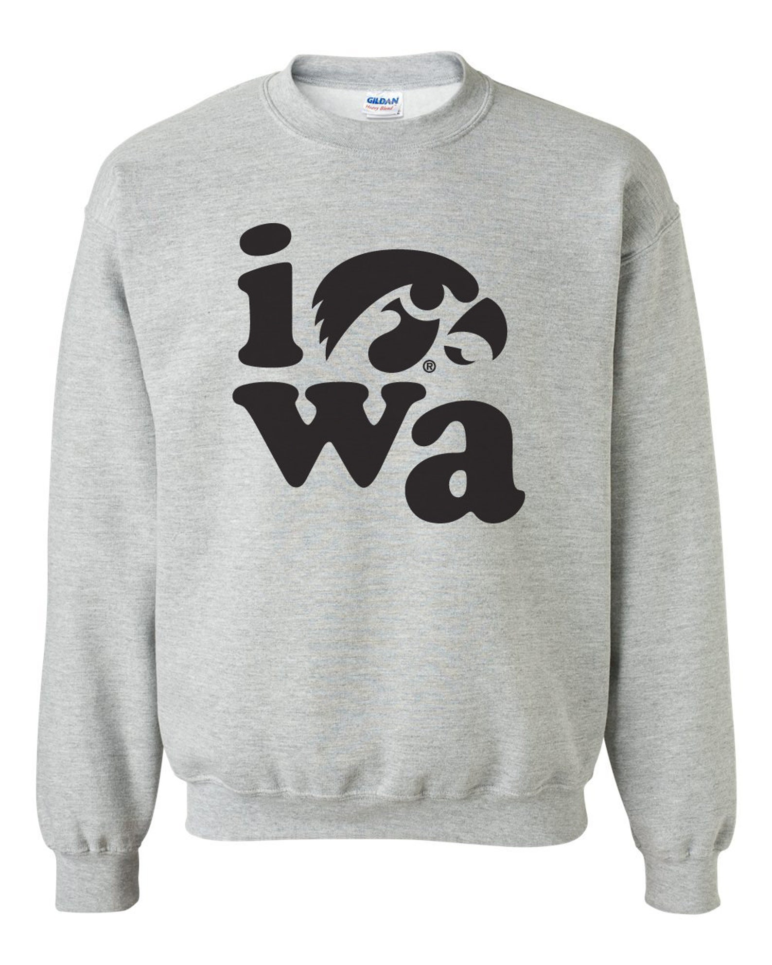 Iowa Hawkeyes Sweatshirt | Iowa Stacked | Iowa Hawkeye Crewneck Fleece ...