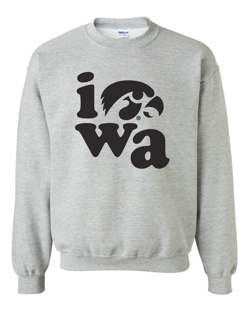 Iowa Hawkeyes Sweatshirt | Iowa Stacked | Iowa Hawkeye Crewneck Fleece ...
