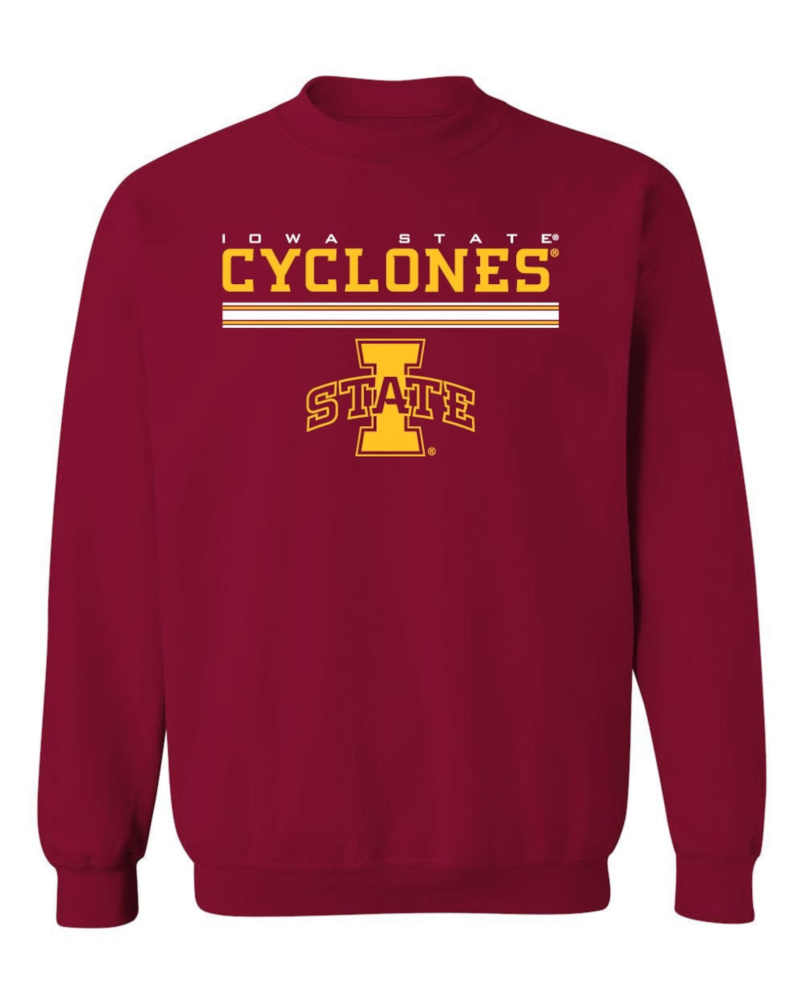 Iowa State Cyclones Sweatshirt | I-STATE Horiz Stripe | Cyclone ...