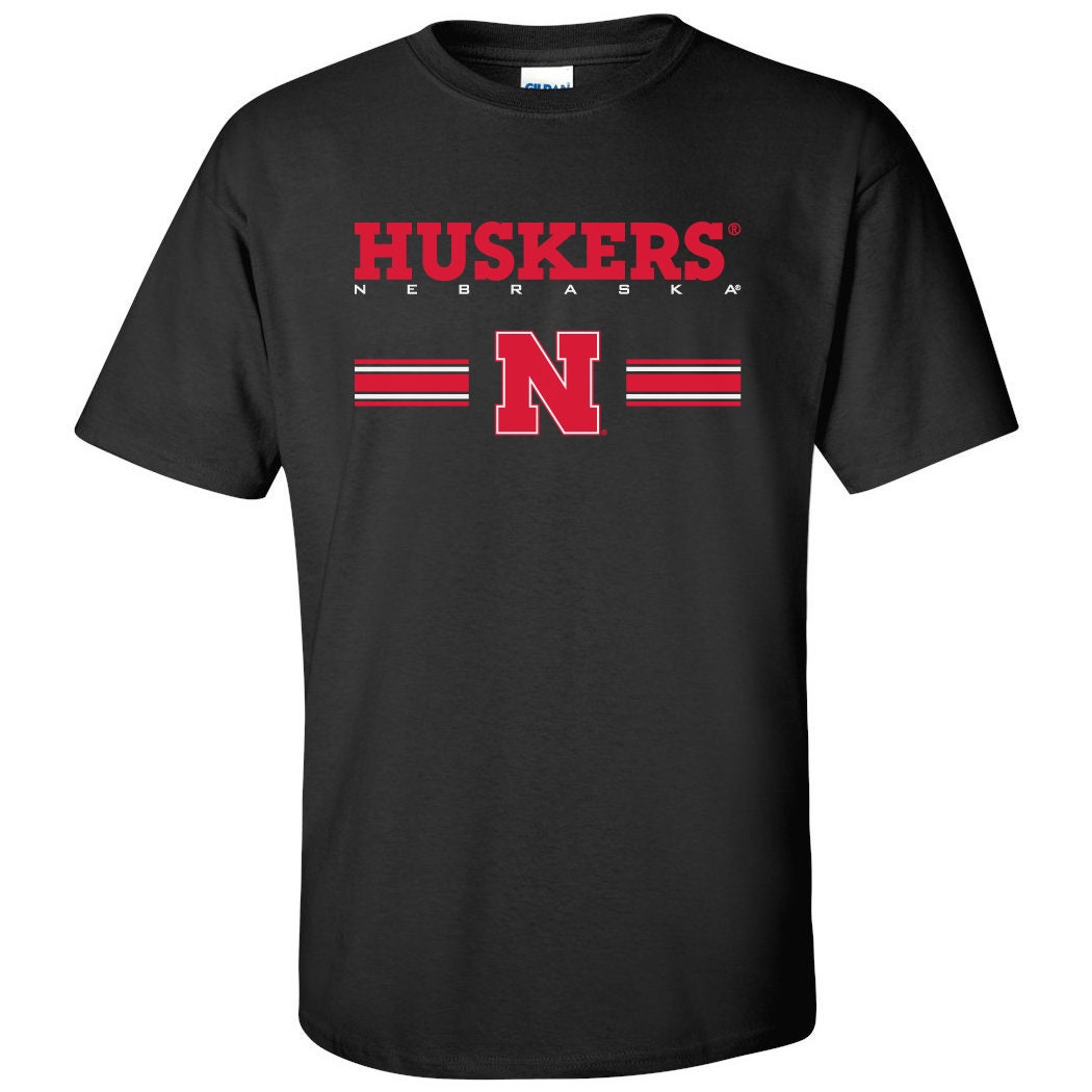Nebraska Husker Tee Shirt Nebraska HUSKERS Stripe Block N Nebraska ...