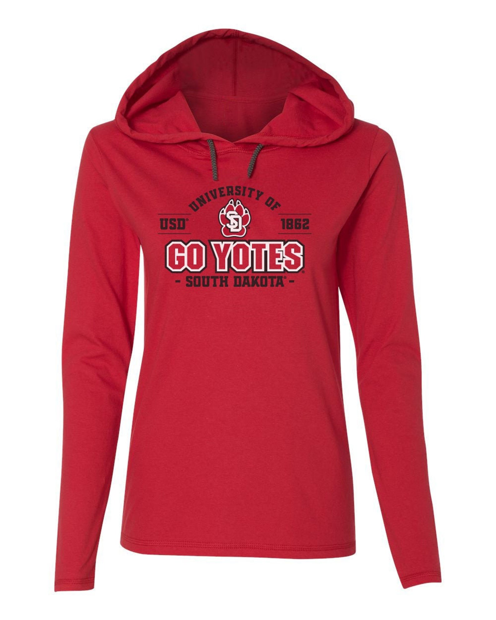 South Dakota Coyotes Womens Tshirt Womens USD Shirt With Hood USD Go ...