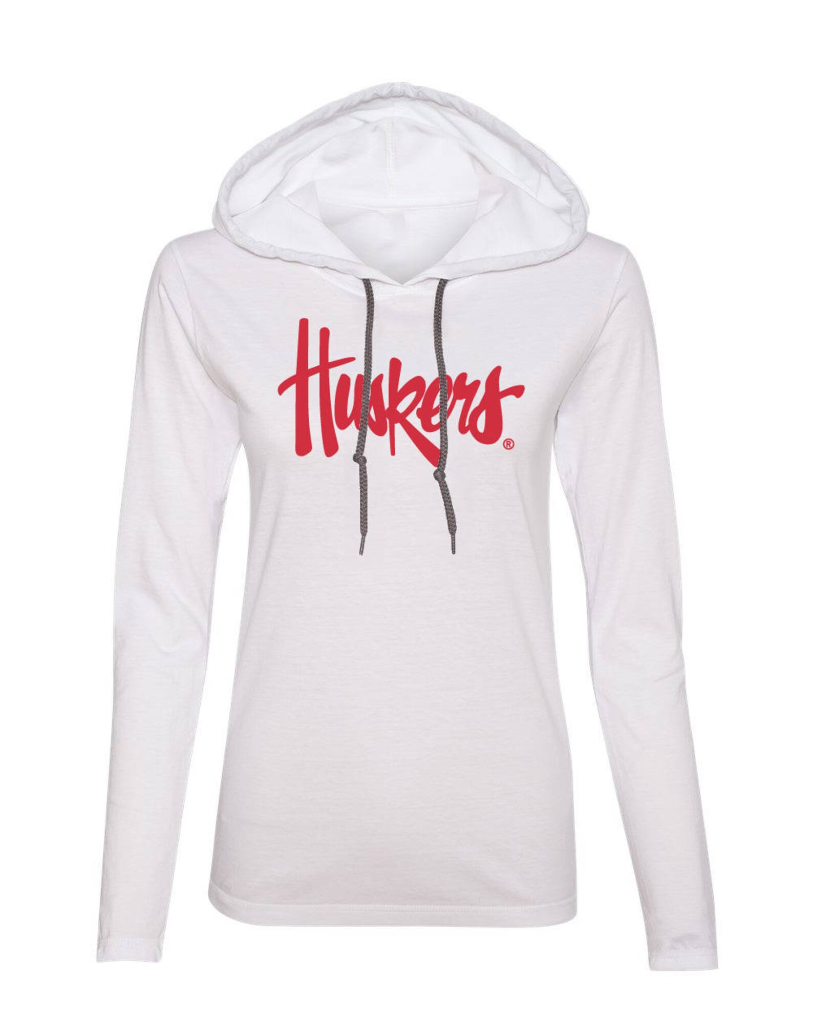 Women's Nebraska Tee Script Huskers Hooded Tee Shirt Hoody Nebraska ...