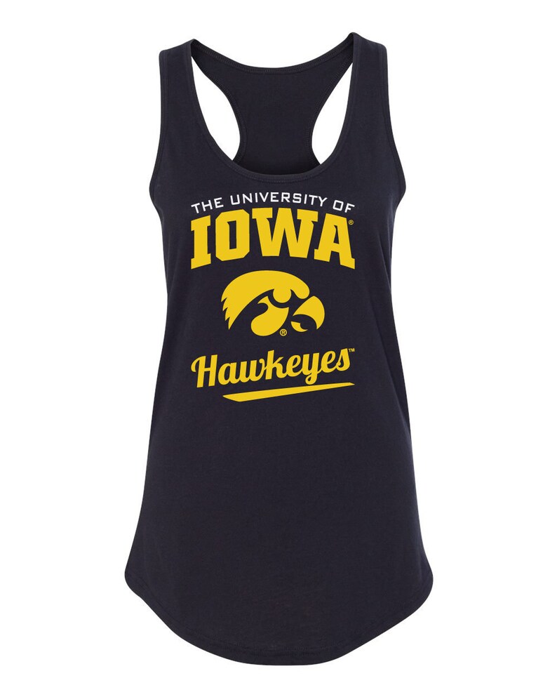 Iowa Hawkeyes Tank Top Script Iowa Hawks Tee Hawkeye Racerback - Etsy