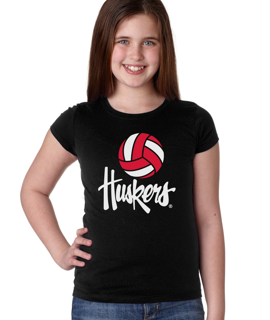 Nebraska Volleyball Script Huskers | Girls Shirt Huskers Volleyball ...