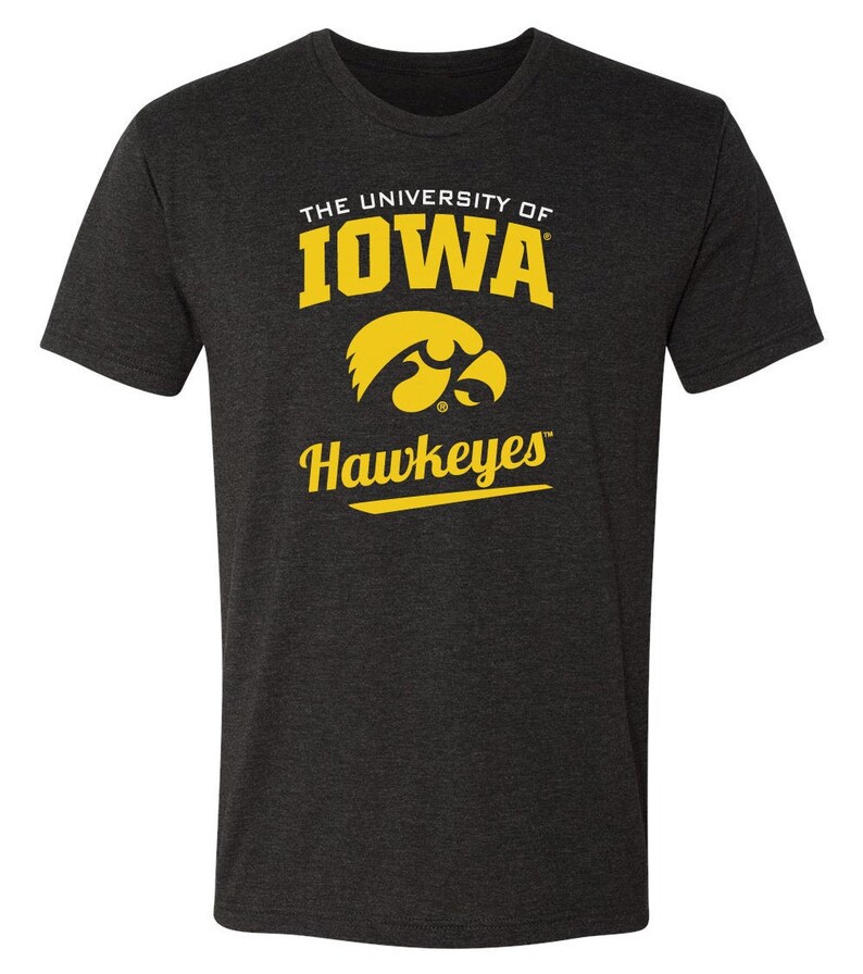 Iowa Hawkeyes Premium Tee Shirt | IOWA Arch Script Hawkeyes | Iowa ...