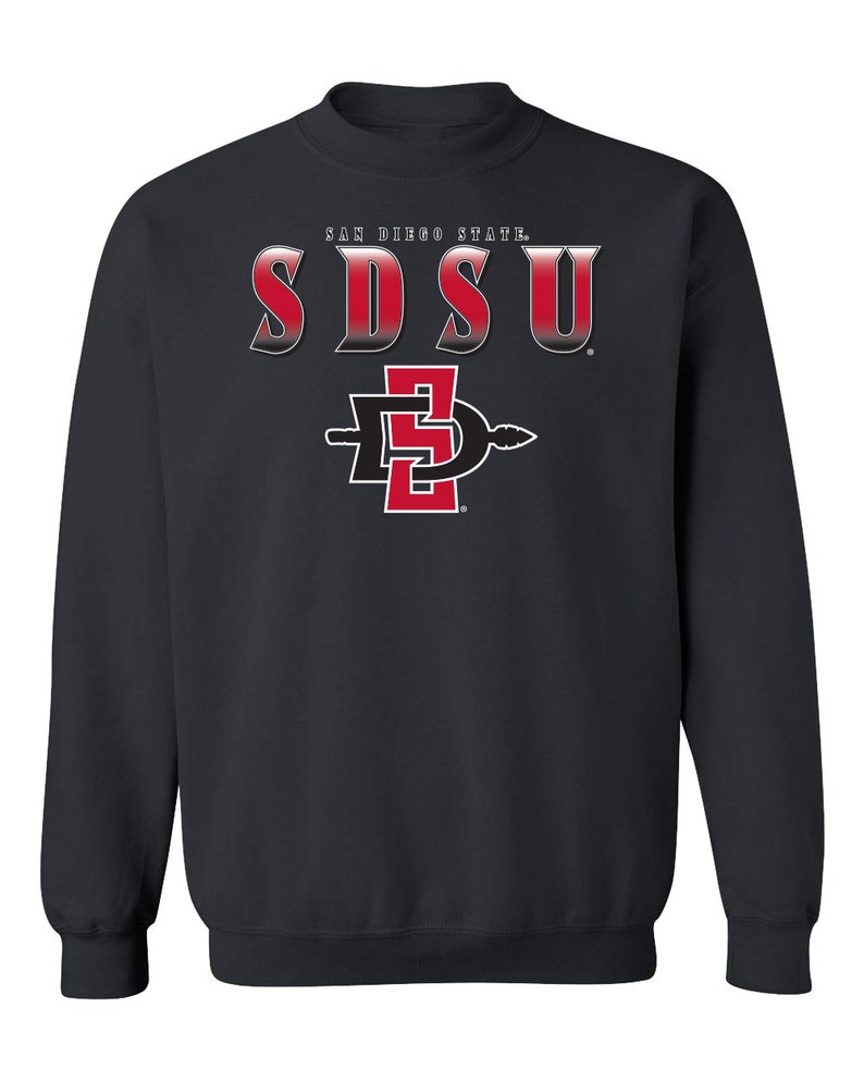 San Diego State Aztecs Crewneck Sweatshirt Full Color Fade Primary Logo ...