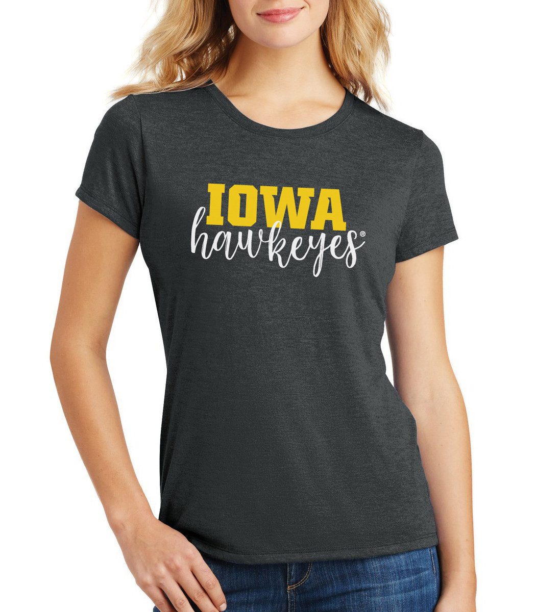 Iowa Hawkeyes Womens Shirt | IOWA Script Hawkeyes | Womens Iowa Hawkeye ...