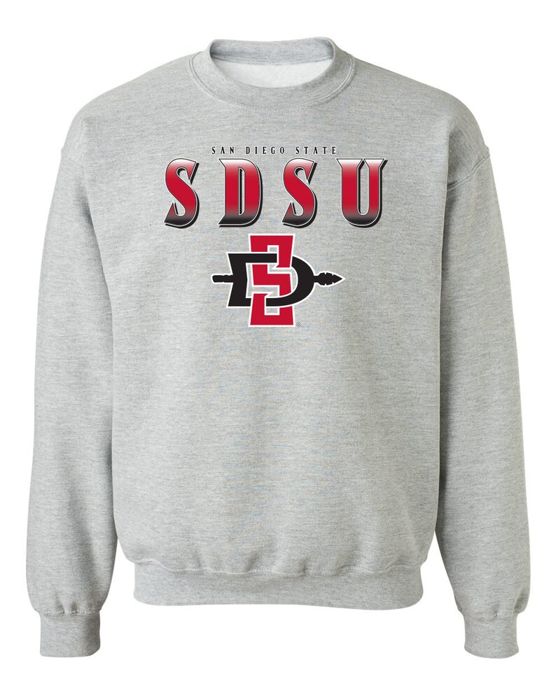 San Diego State Aztecs Crewneck Sweatshirt Full Color Fade Primary Logo ...