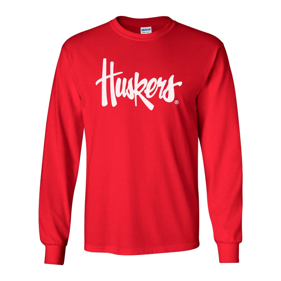 Nebraska Huskers Script Tshirt Long Sleeve Nebraska Cornhuskers Shirt ...