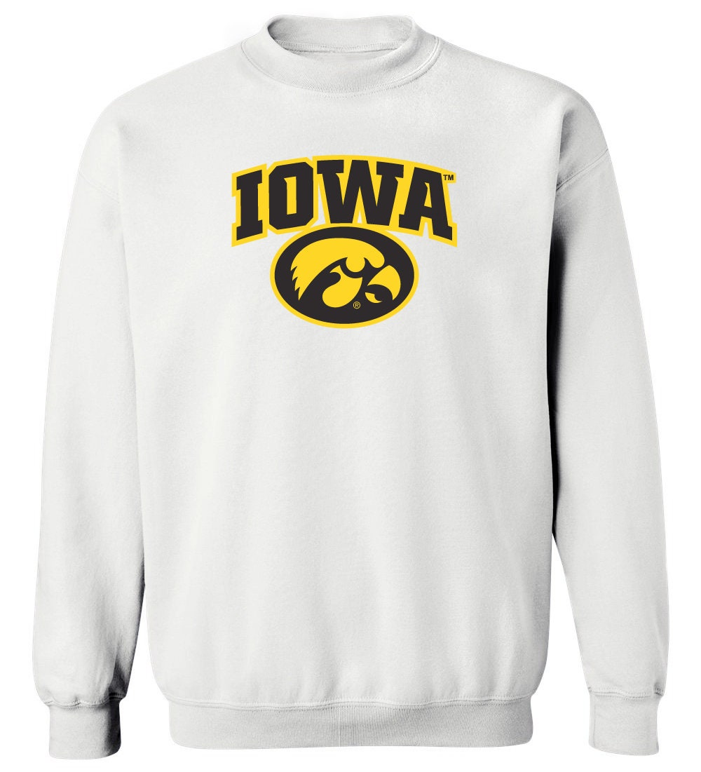Iowa Hawkeyes Sweatshirt | Block Iowa Arch Tigerhawk | Hawkeye Crewneck ...