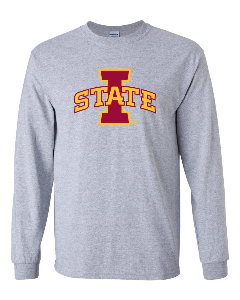 Iowa State Cyclones Tee Shirt Long Sleeve I-STATE Logo Iowa State ...